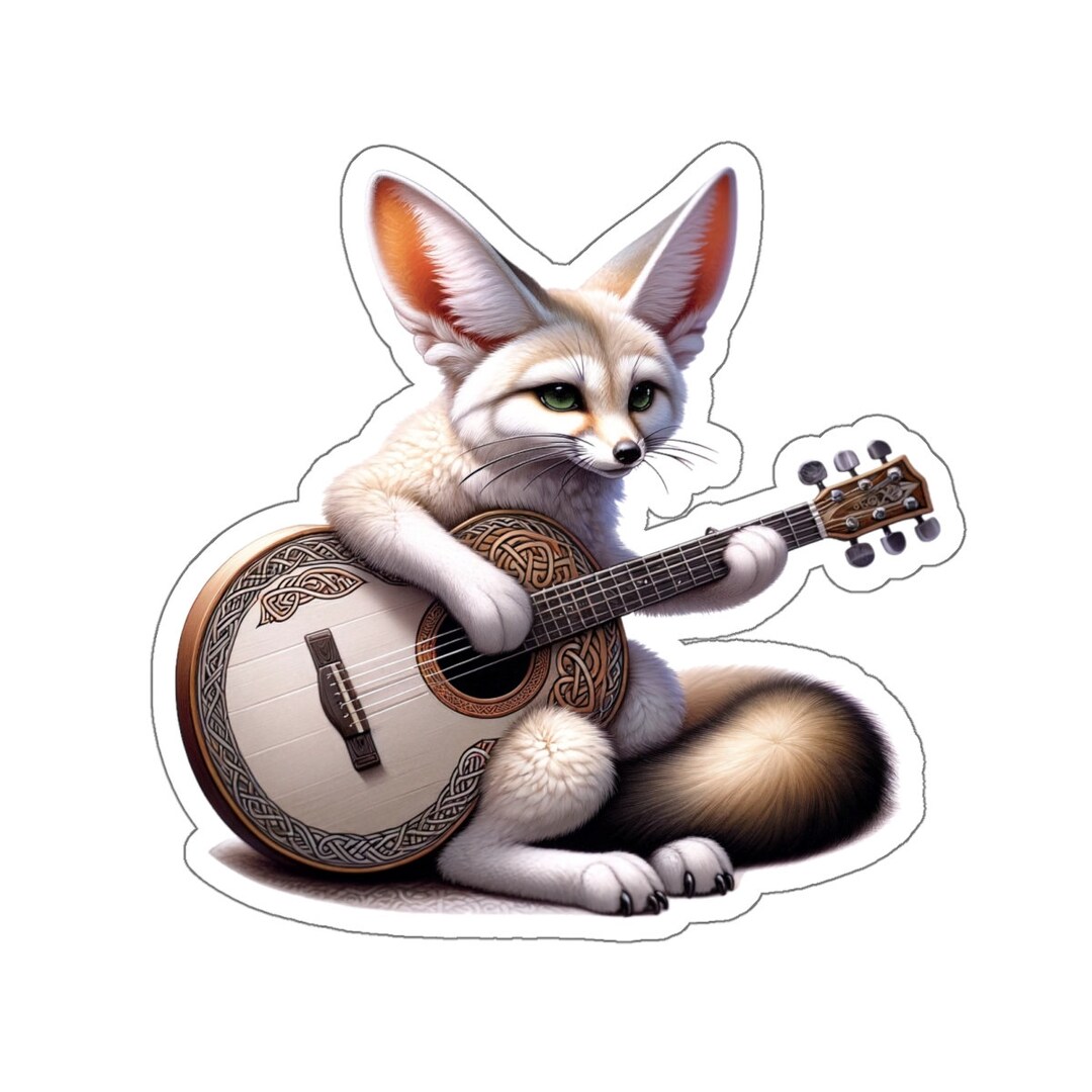 Fennec Fox Guitar Sticker // Irish Music Sticker for Instrument Case ...