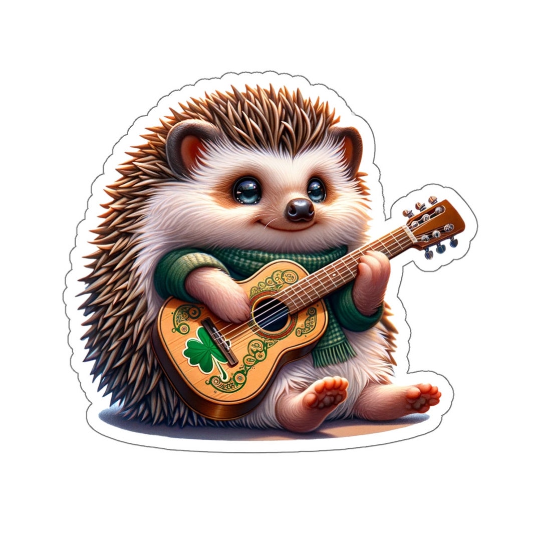 Guitar Hedgehog Sticker // Irish Music Sticker for Instrument Case ...