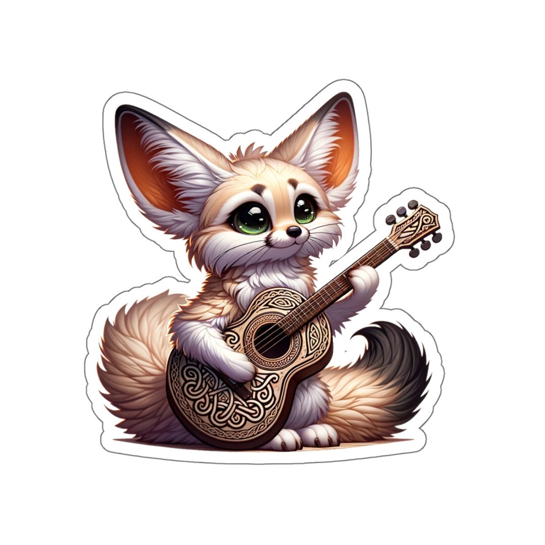 Fennec Fox Guitar Sticker // Irish Music Sticker for Instrument Case ...