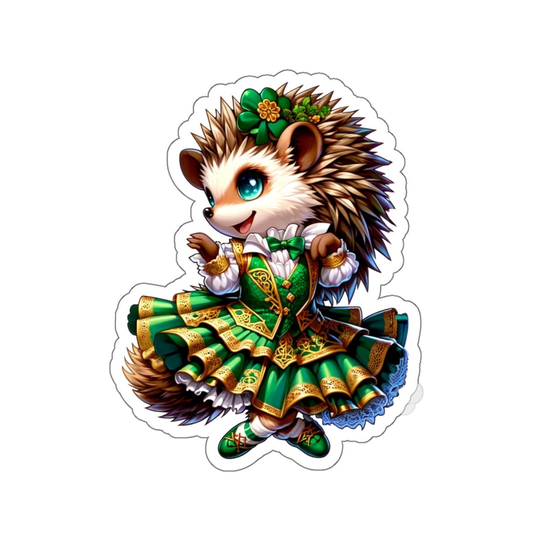 Hedgehog Irish Dancer Sticker // Irish Music Sticker for Instrument ...