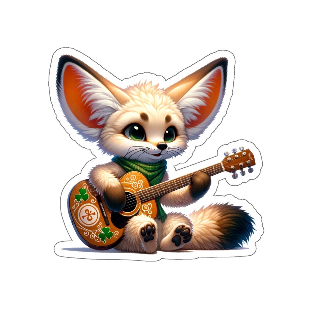 Fennec Fox Guitar Sticker // Irish Music Sticker for Instrument Case ...