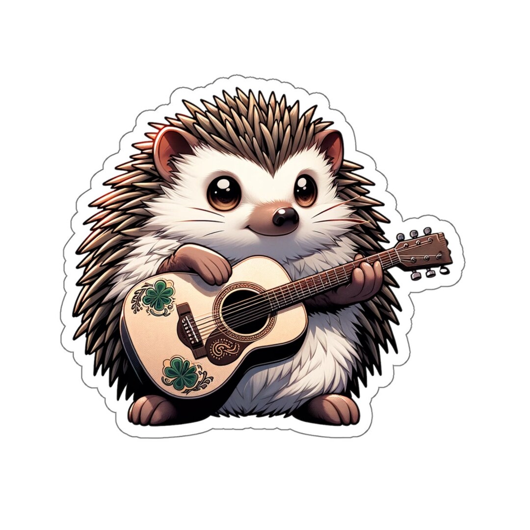 Guitar Hedgehog Sticker // Irish Music Sticker for Instrument Case ...