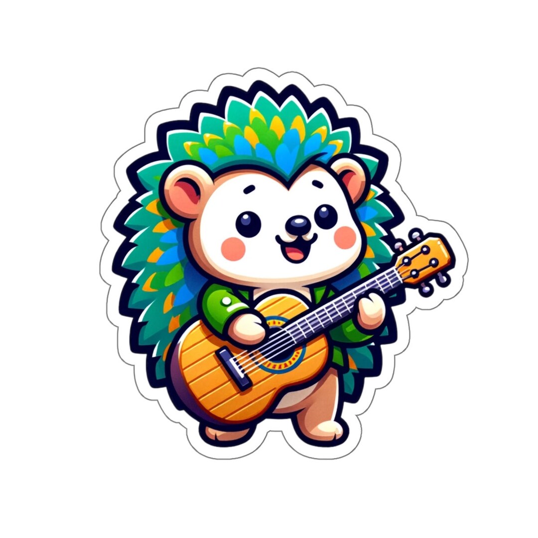 Guitar Hedgehog Sticker // Irish Music Sticker for Instrument Case ...