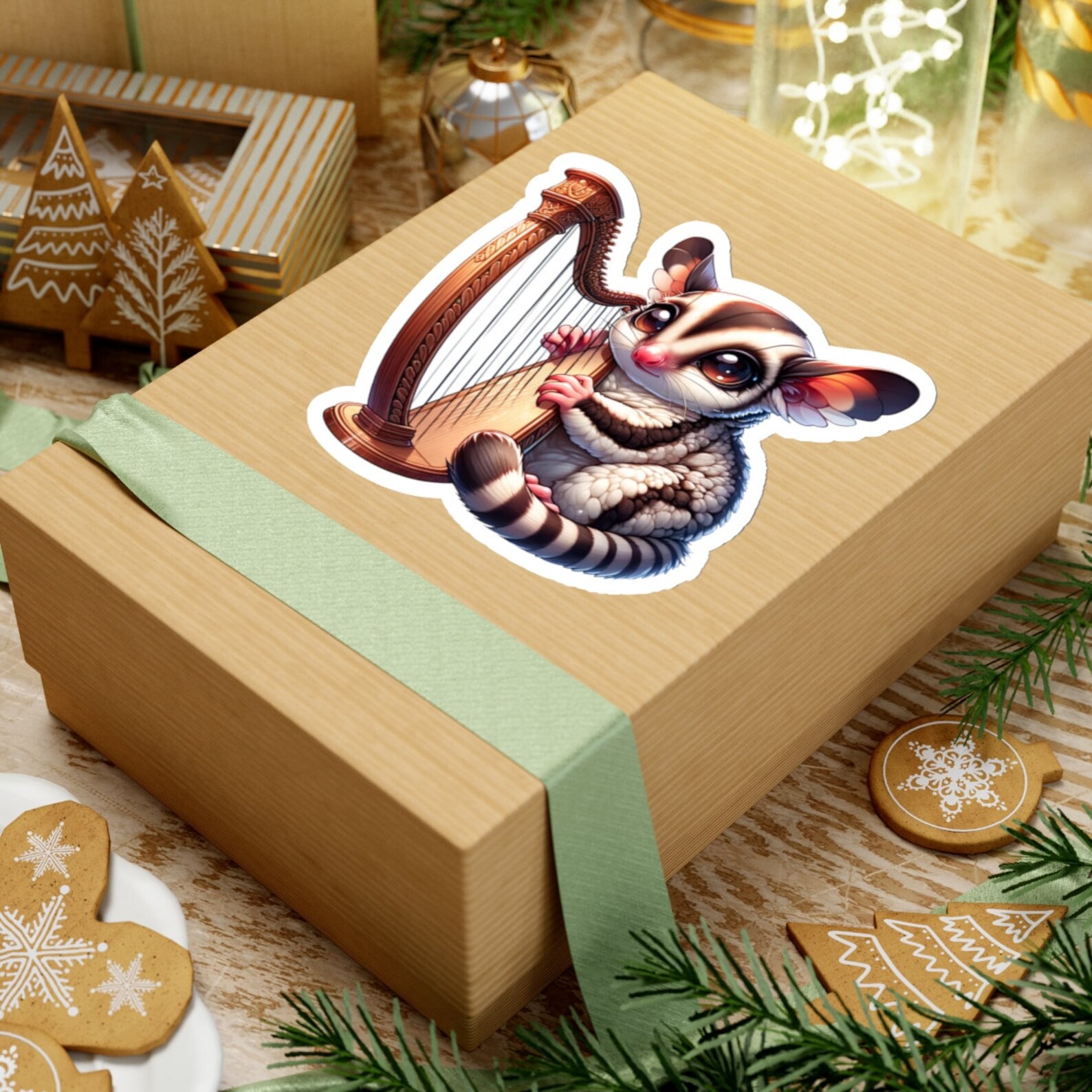 Sugar Glider Harp Sticker // Irish Music Sticker for Instrument Case ...