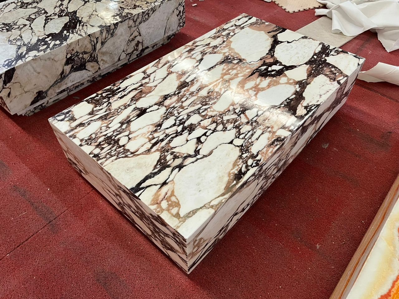 Custom Calacatta Vagli Pink Marble Coffee Table 55x32in Ready to Ship ...