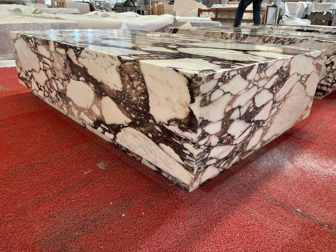 Custom Calacatta Vagli Pink Marble Coffee Table 55x32in Ready to Ship ...