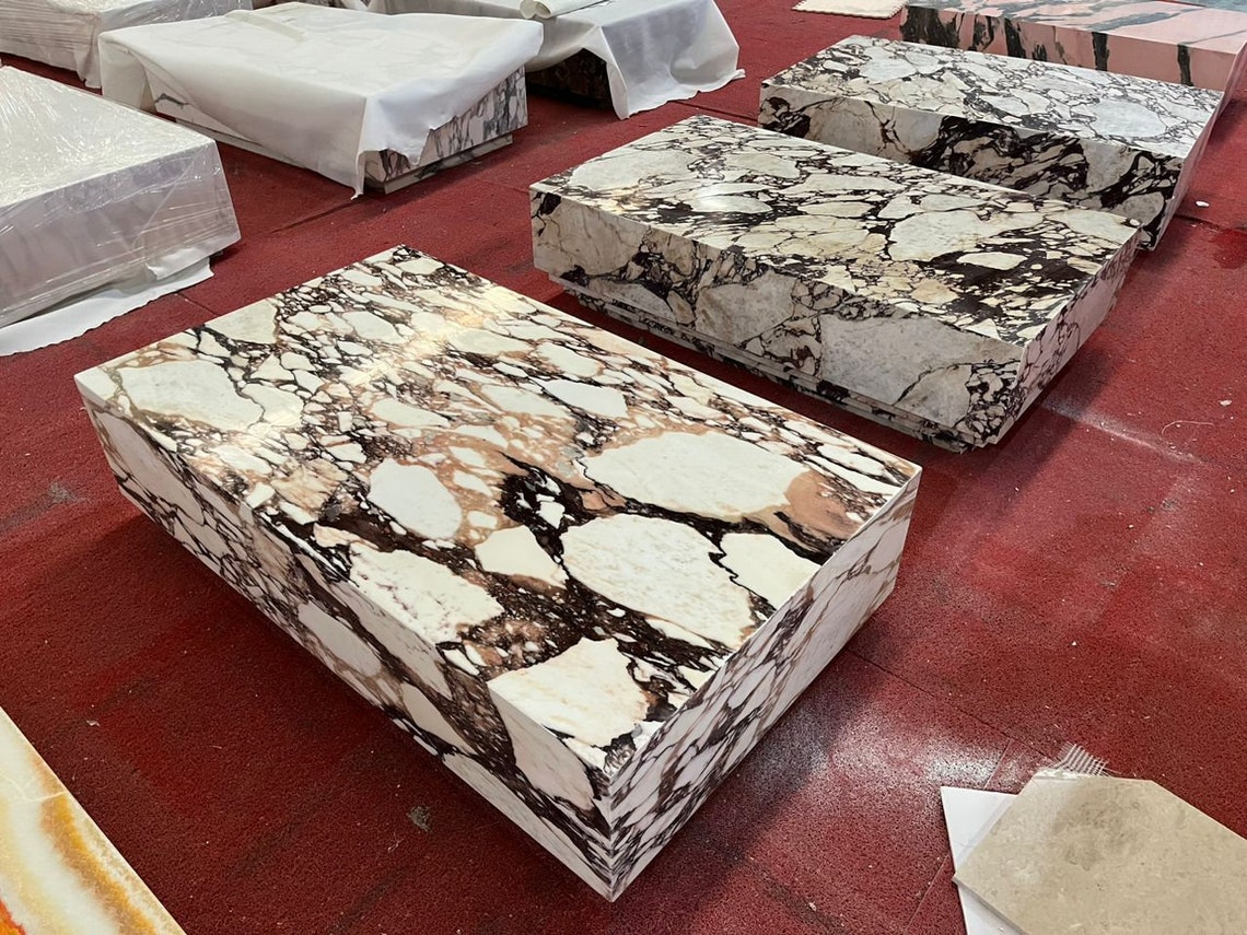 Custom Calacatta Vagli Pink Marble Coffee Table 55x32in Ready to Ship ...