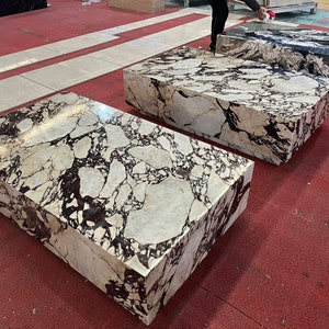 Custom Italian Calacatta Viola Marble Coffee Table 55x32in Ready to ...