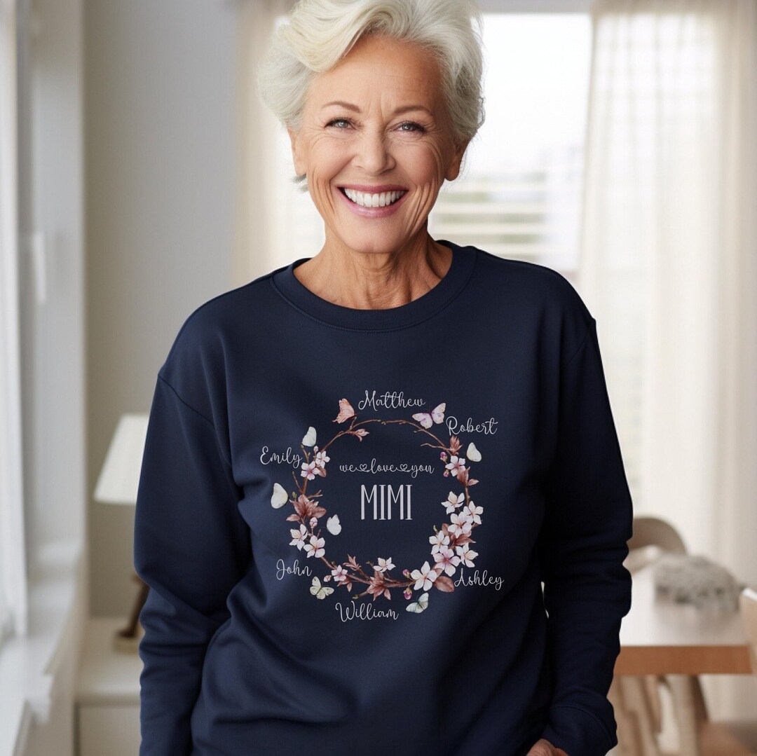 Personalized MIMI Cherry Blossom Sweatshirtgrandkids Names Shirtmother ...