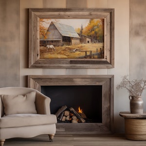 Rustic Barn Painting, Farmhouse Wall Decor, Old Barn Painting, Barn ...