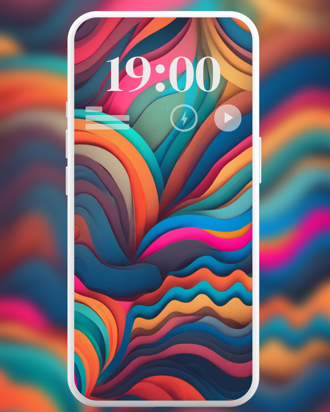 Set of 5 Vibrant Theme iPhone Samsung Smartphone Wallpaper Background ...