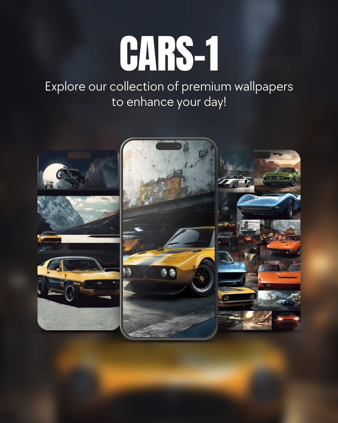 Set of 5 Cars Theme iPhone Samsung Smartphone Wallpaper Background ...