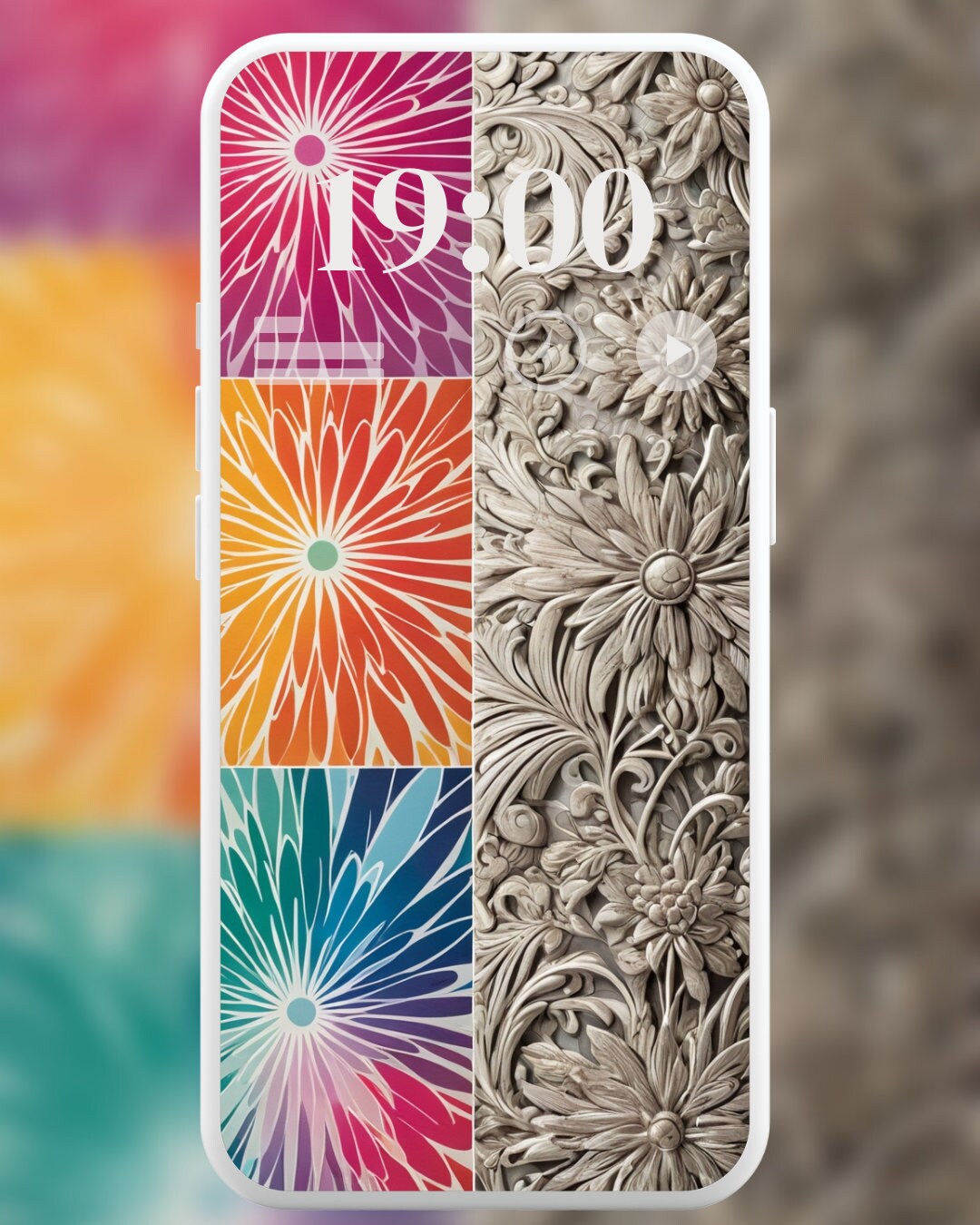 Set of 5 Vibrant Theme iPhone Samsung Smartphone Wallpaper Background ...