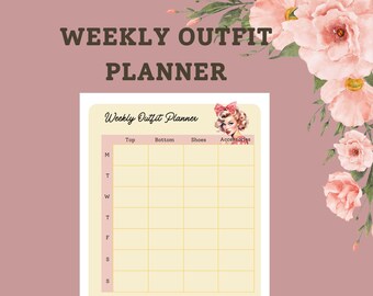 Outfit Planner Printable PDF Clothes Organiser Outfit Log Weekly ...