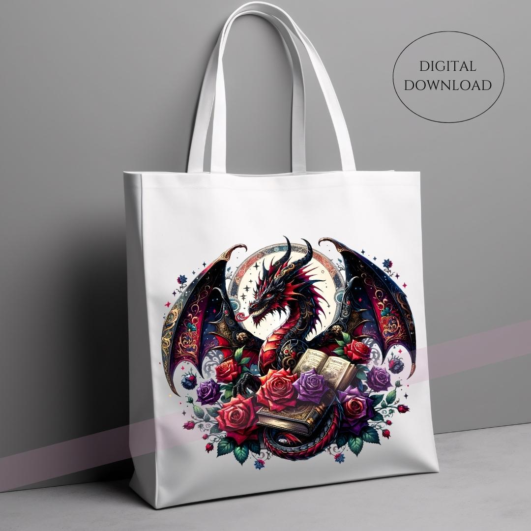 Romantasy High Fantasy Clipart, Dragon Rider Clipart, Rose Dragon ...