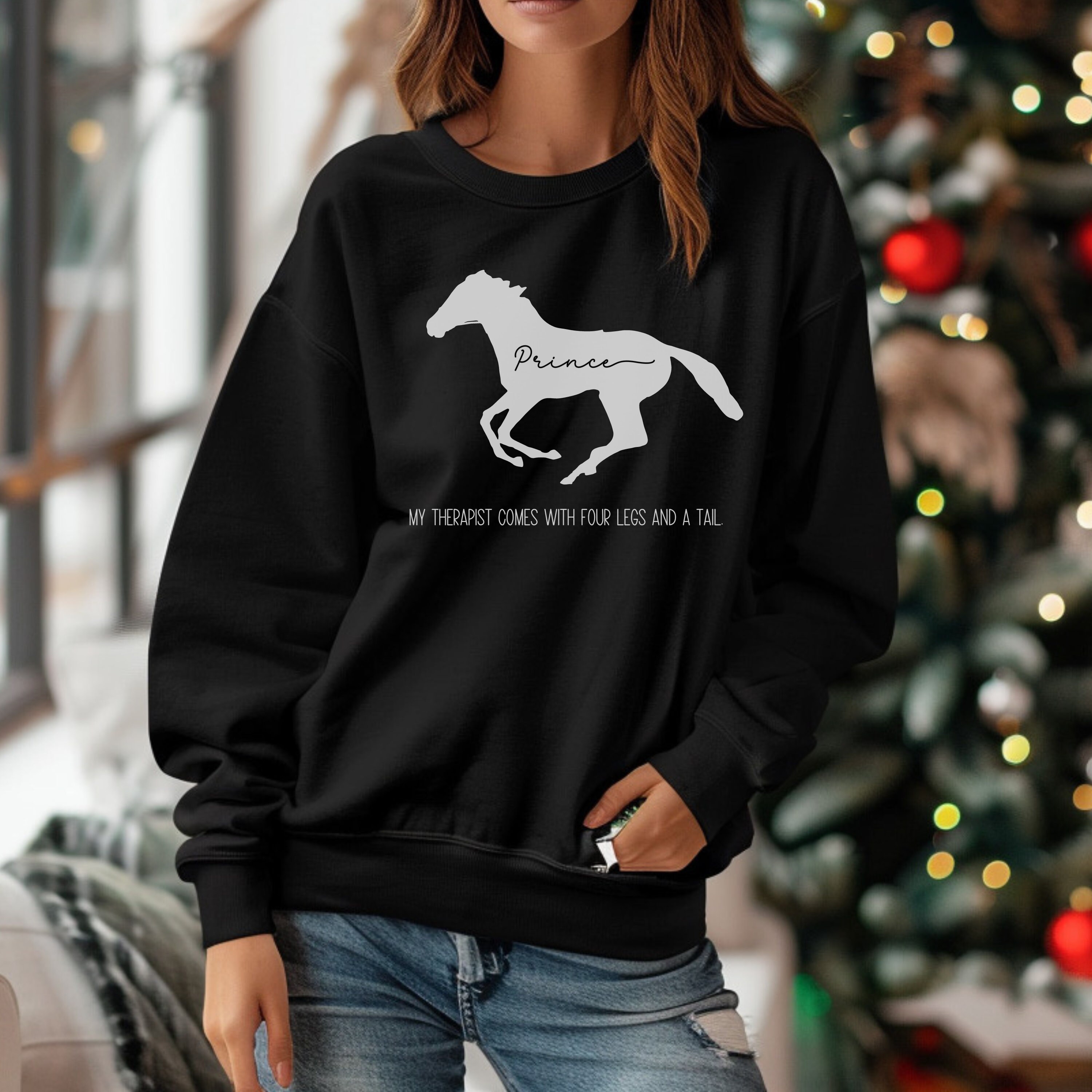 Custom Horse Lovers & Equestrian Girls Sweatshirt, Custom Horse Name ...