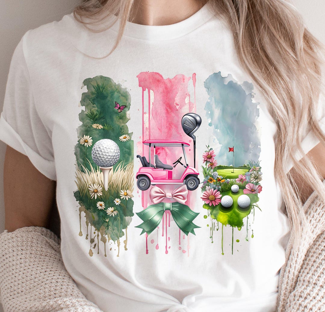 Golf PNG Designs, Pink Golf Cart Design, Brush Stroke, Golf Lover PNG ...