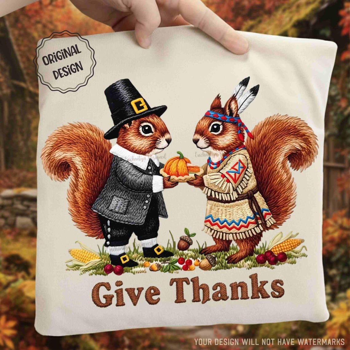 Fall Faux Embroidery PNG, Give Thanks Png, Thankful Fall Design Png ...