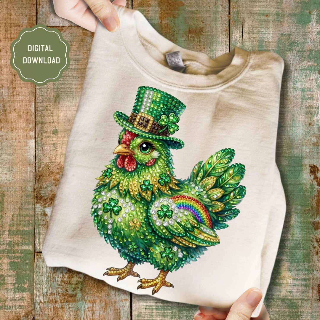 Cute Chicken Saint Patrick Png, Funny Chicken Png Designs, Lucky Irish ...