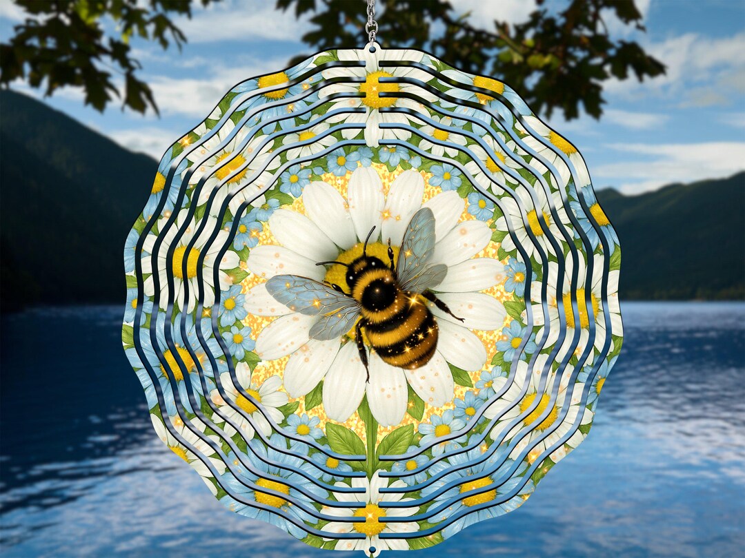 Honey Bee Spinner Design, Bumble Bee Png, Sublimation Wind Spinners ...