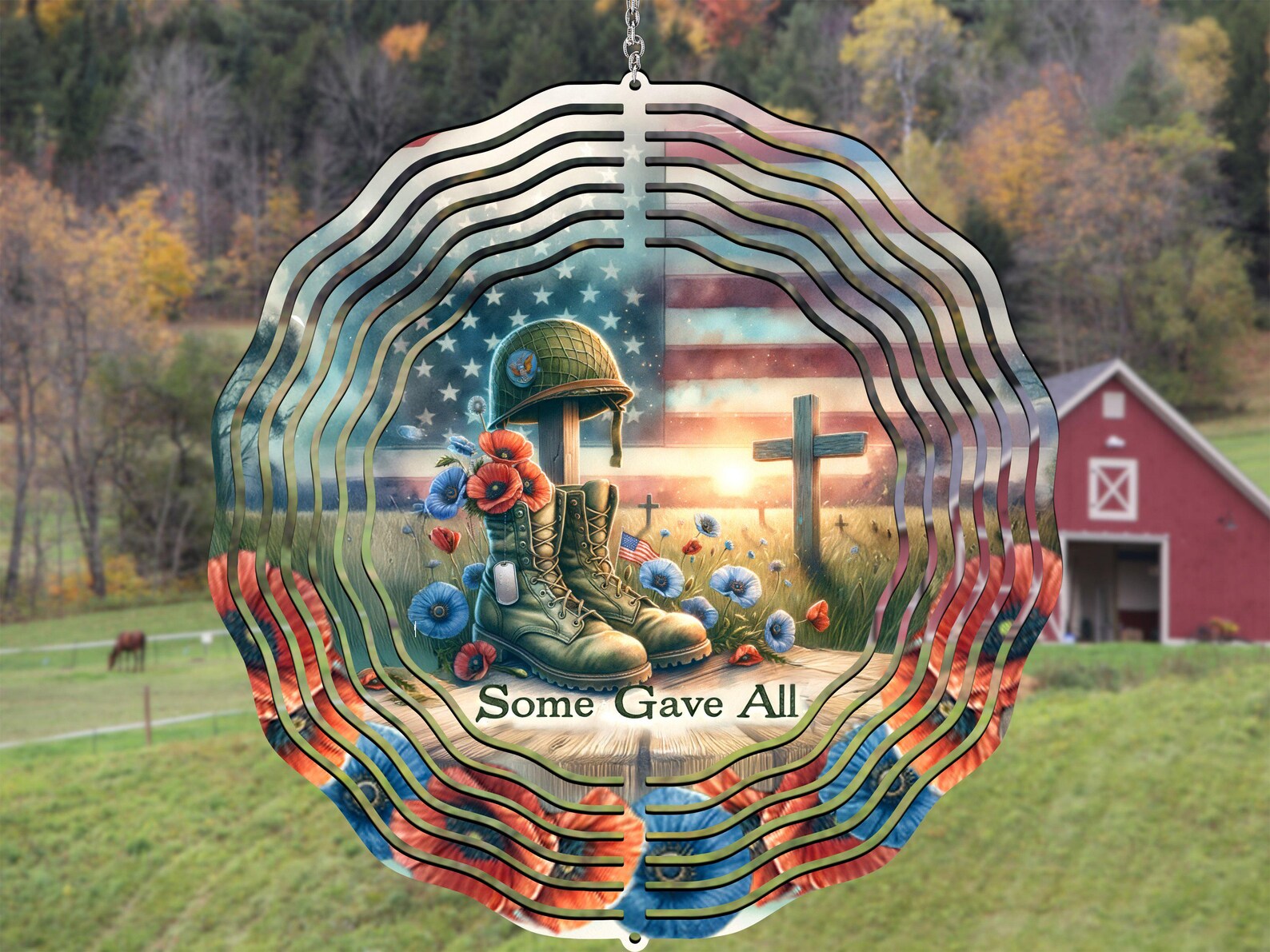 American Flag Wind Spinner PNG: Patriotic Memorial Day (digital ...
