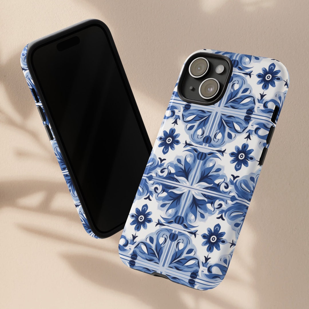 Sicilian Tile Design Phone Case Vibrant Mediterranean Style Cover for ...