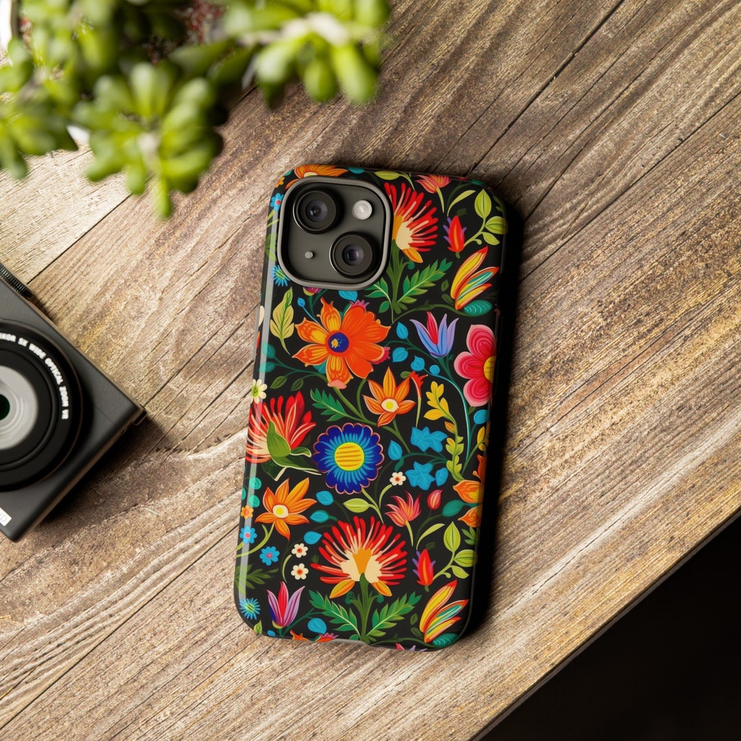Boho Mexican Floral Fiesta Phone Case Vibrant Colorful Design fiesta ...