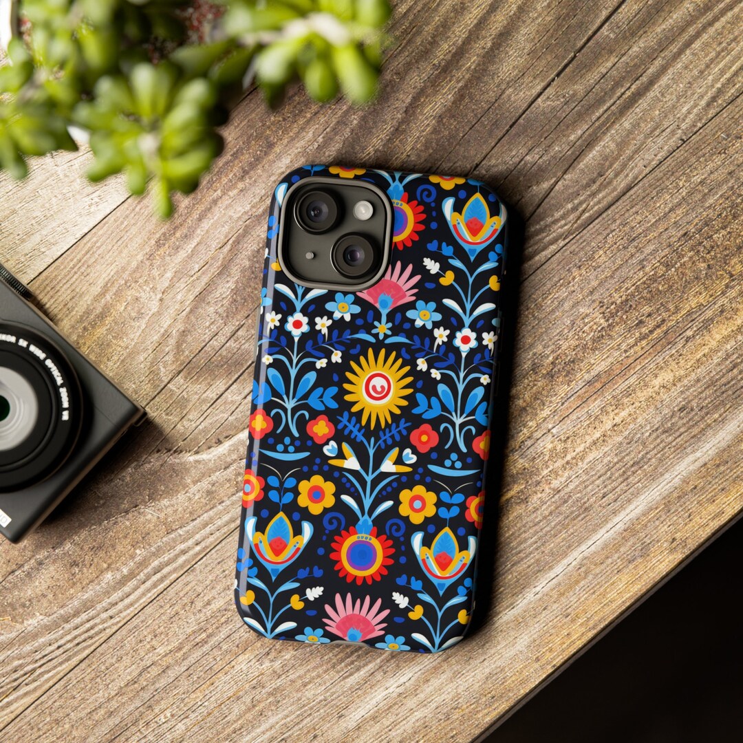 Boho Chic Flower Folk Art Phone Case Stylish & Durable Unique Birthday ...