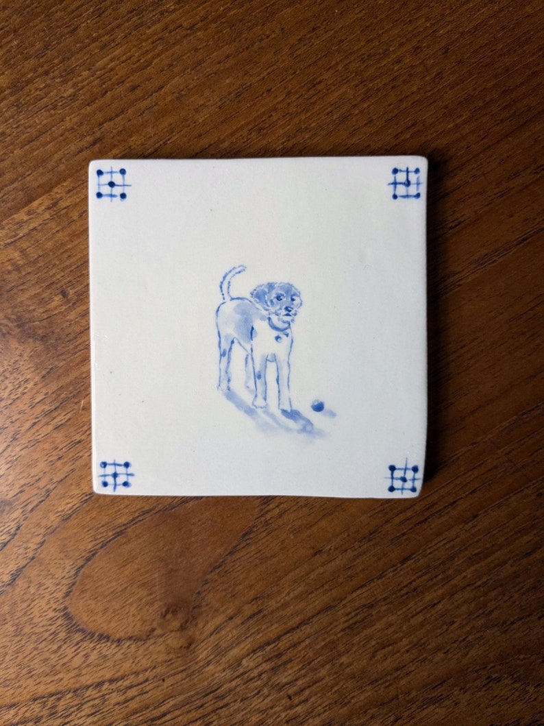 Handmade & Hand Painted Pet Motif Delft Inspired Custom Dog or ...