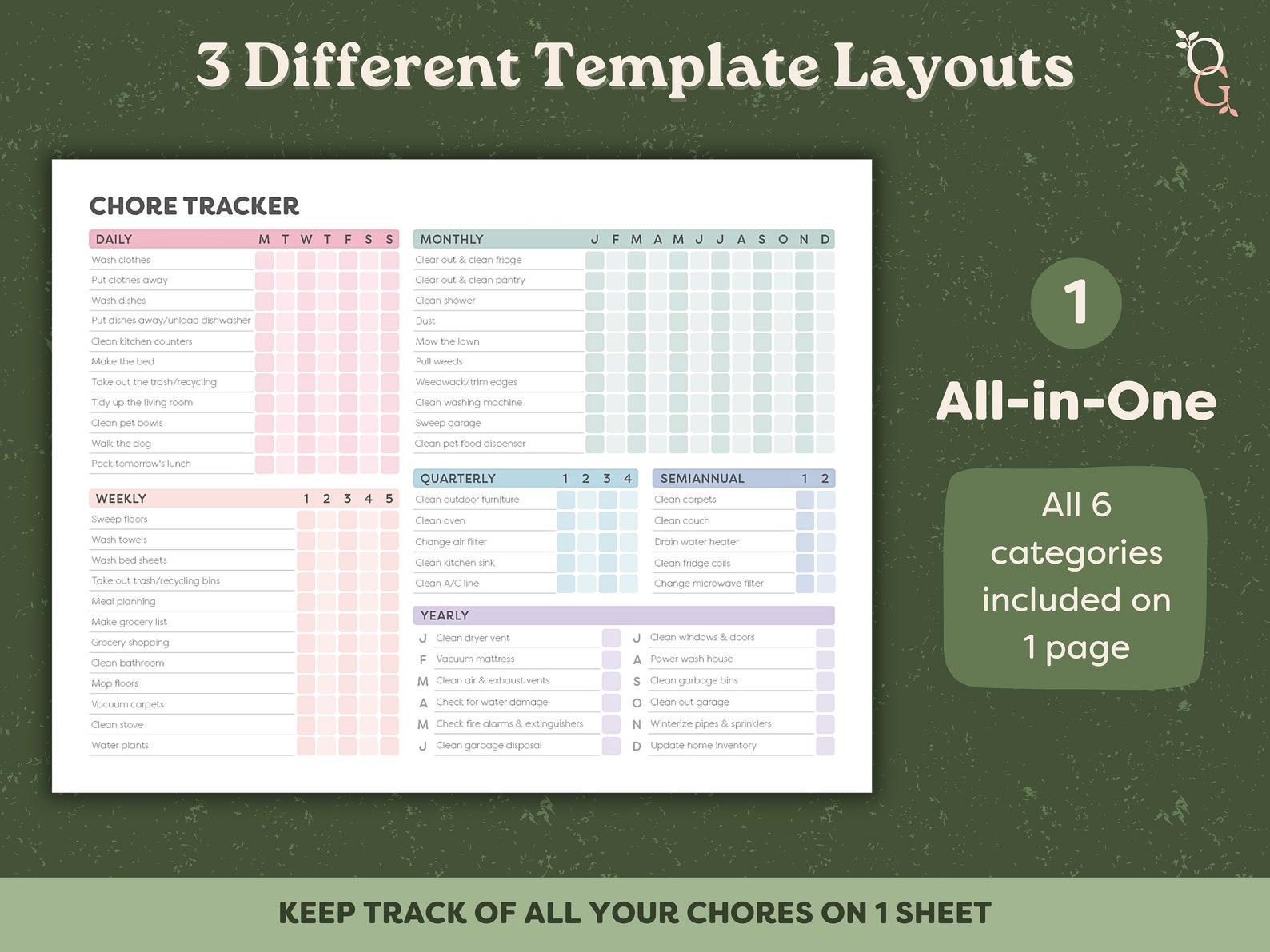 EDITABLE Chore Trackers, Printable, Digital Download PDF, Cleaning ...