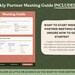 EDITABLE Partner Weekly Planner & Partner Meeting Guide, Printable ...