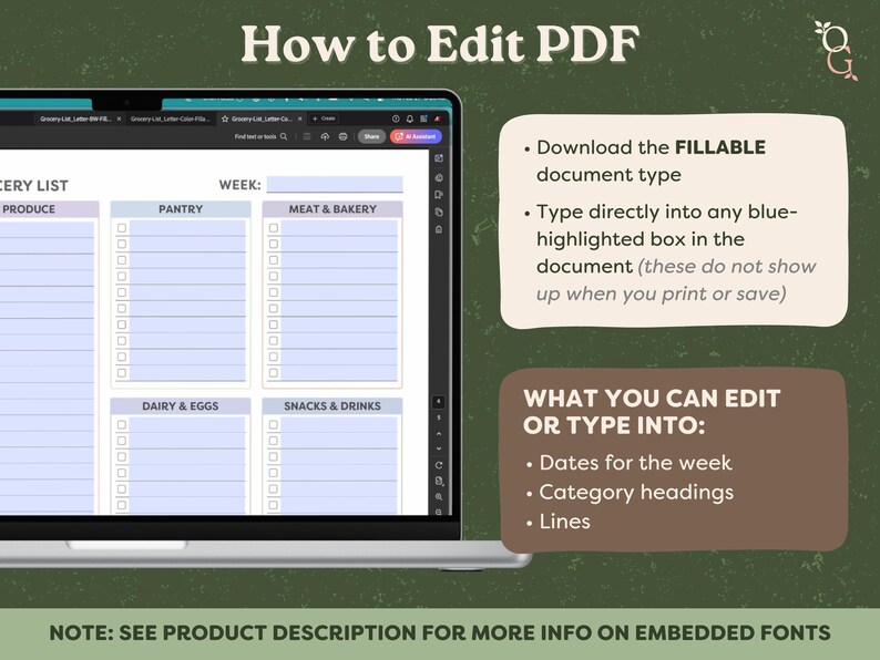 EDITABLE Grocery List, Shopping List, Store List, Food List, Printable ...