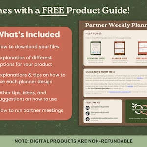 EDITABLE Partner Weekly Planner & Partner Meeting Guide, Printable ...