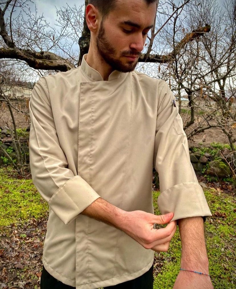 Beige Color Personalized Chef Coat Chef Jacket for Man and Women ...