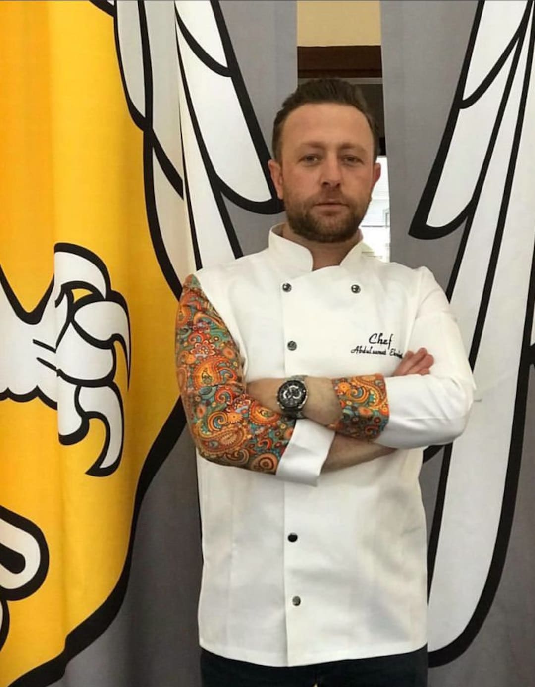 Patterned Personalized Chef Coat Chef Jacket for Man and Women ...