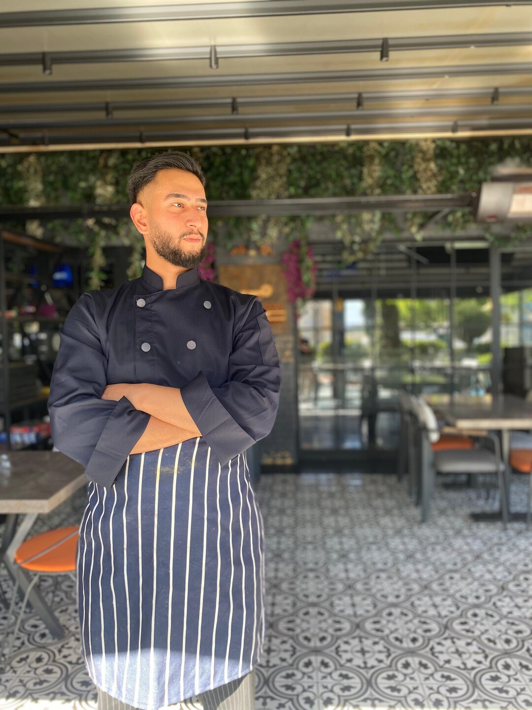 Navy Blue Chef Uniform,cook Costum,cook Jacket,chef Jacket,double ...