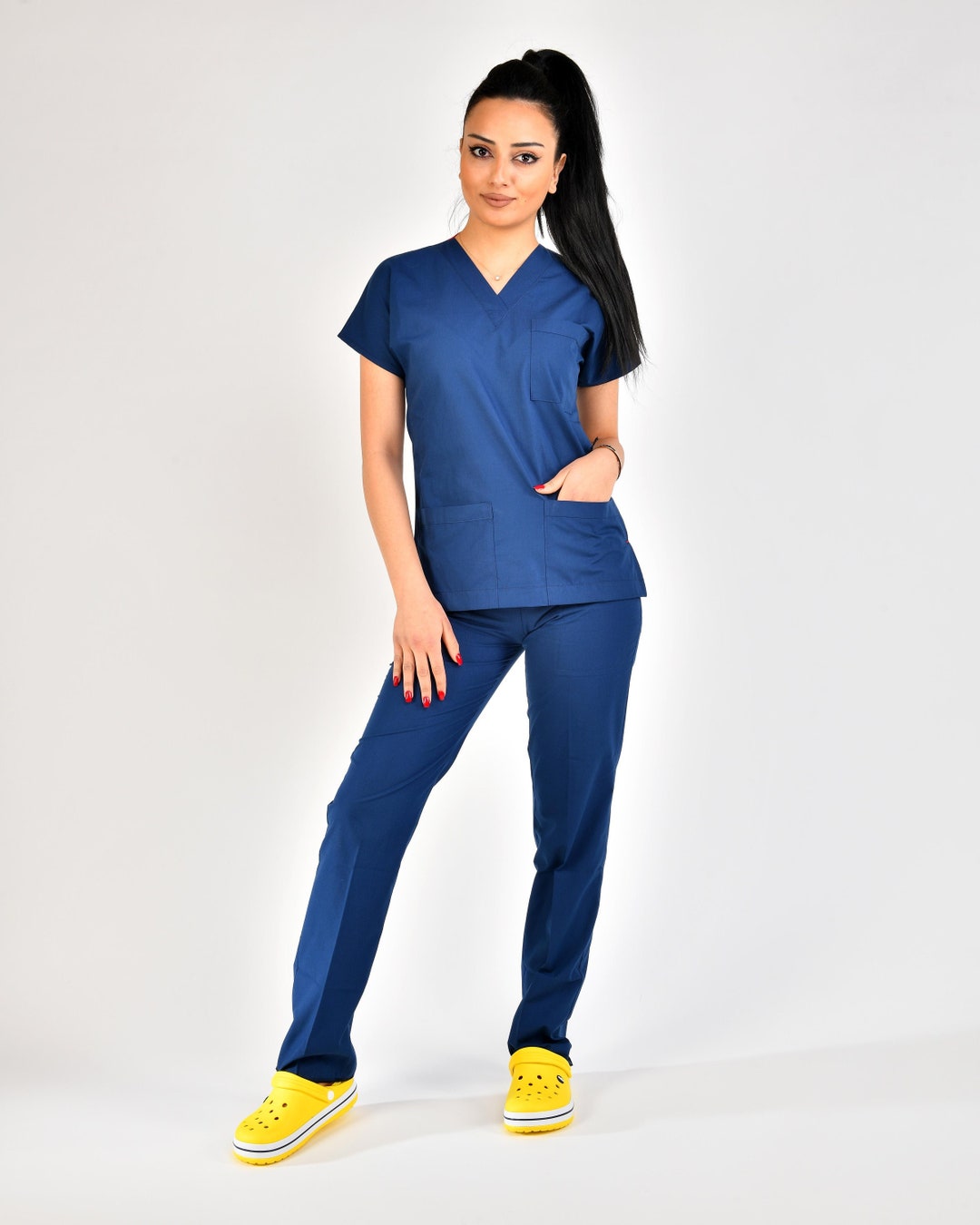 Scrub Top,personalized Customizable Embroidered Scrub Top,personalized ...