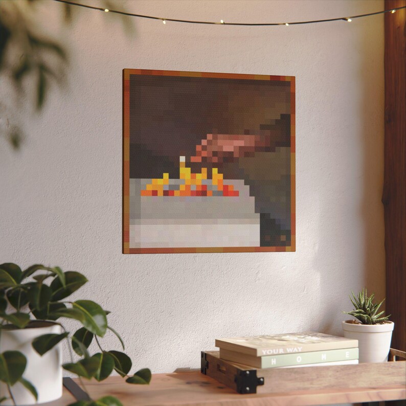Minecraft Match Painting Pixel Painting Printed Canva Minecraft ...