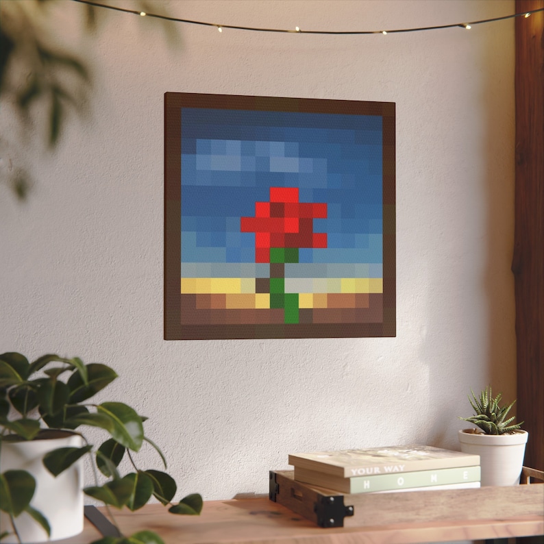 Minecraft Meditative Pixel Painting Canva - Etsy