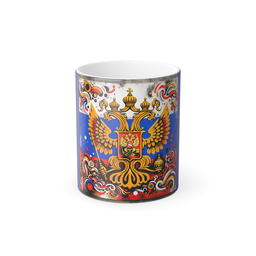Russia Flag Color Morphing Mug - Featuring Coat of Arms Design - Etsy