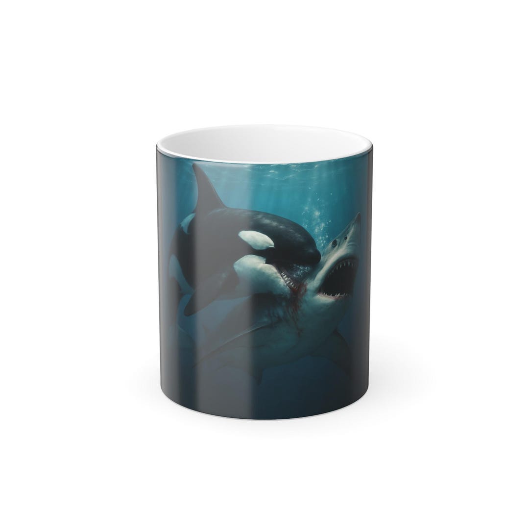 Orca Vs Great White Color Changing Mug – Ocean Lover Gift - Etsy