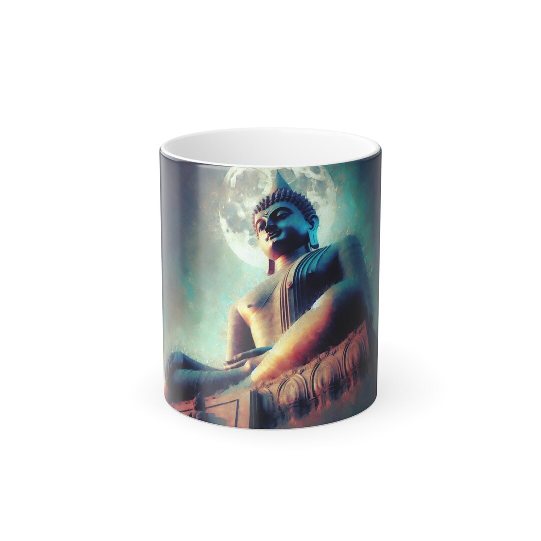 Moonlit Buddha Statue Coffee Mug: Heat Reactive Serenity - Etsy