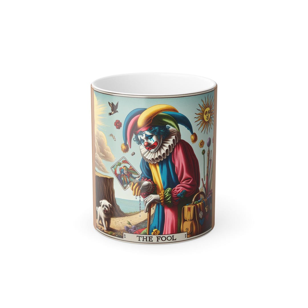 The Fool Color Morphing Mug - Crying Clown Tarot Art Cup - Etsy