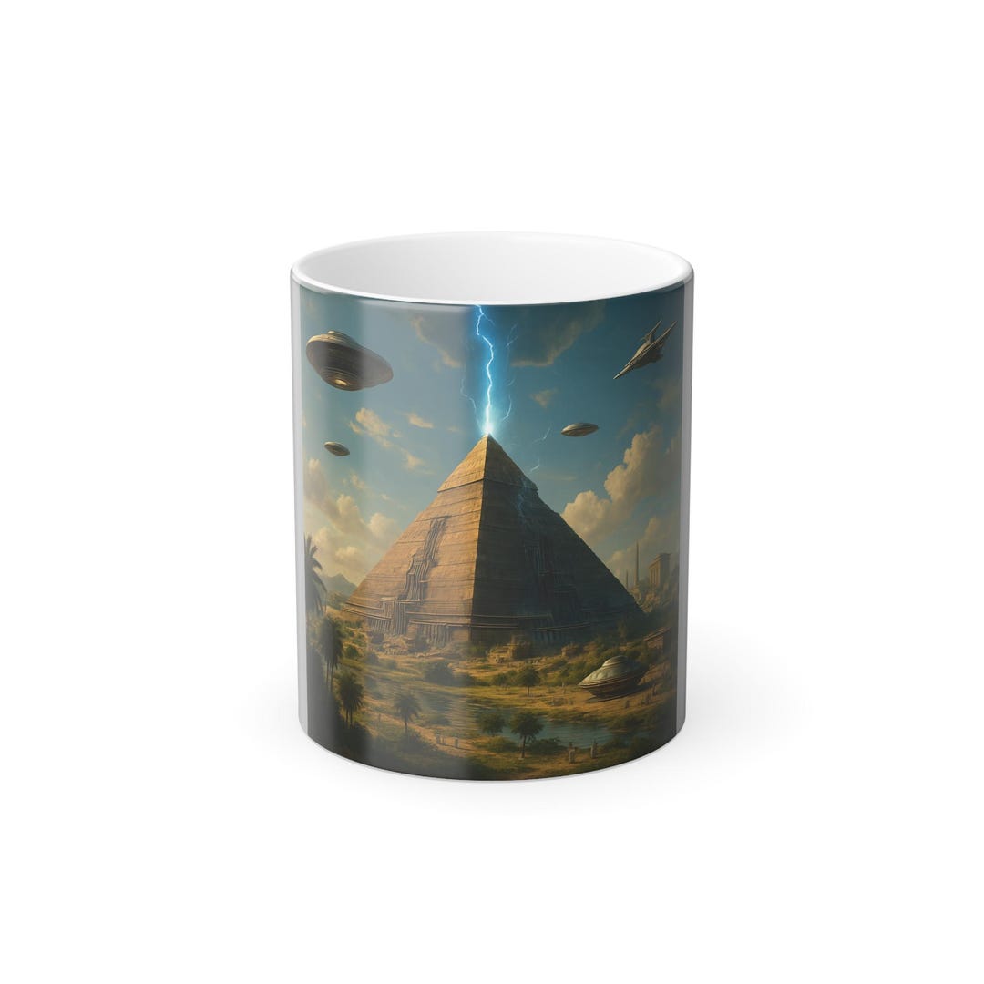 Ancient Power Pyramid Color Morphing Mug | Sci-fi Giza Plateau Heat ...