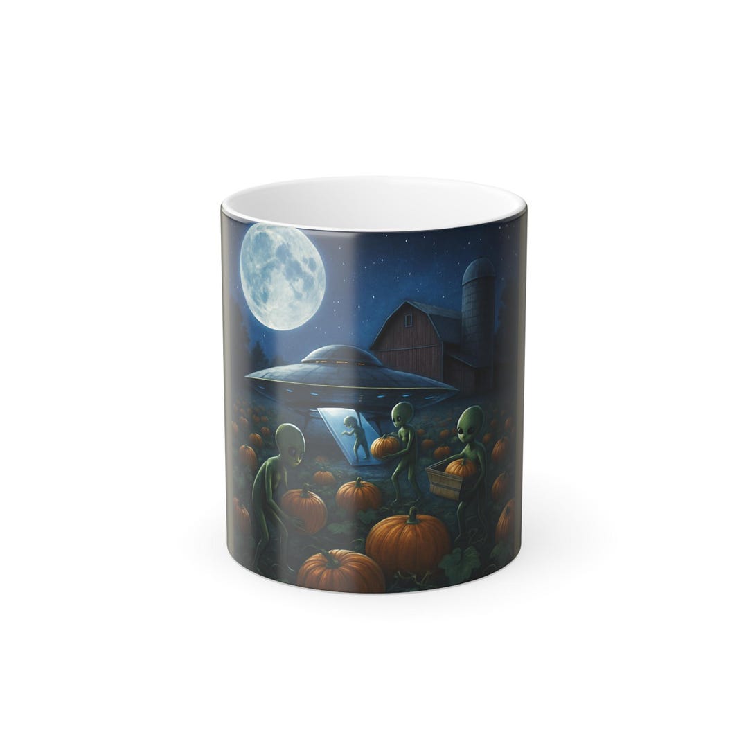Pumpkin Patch Abduction - Color Morphing Mug - Etsy
