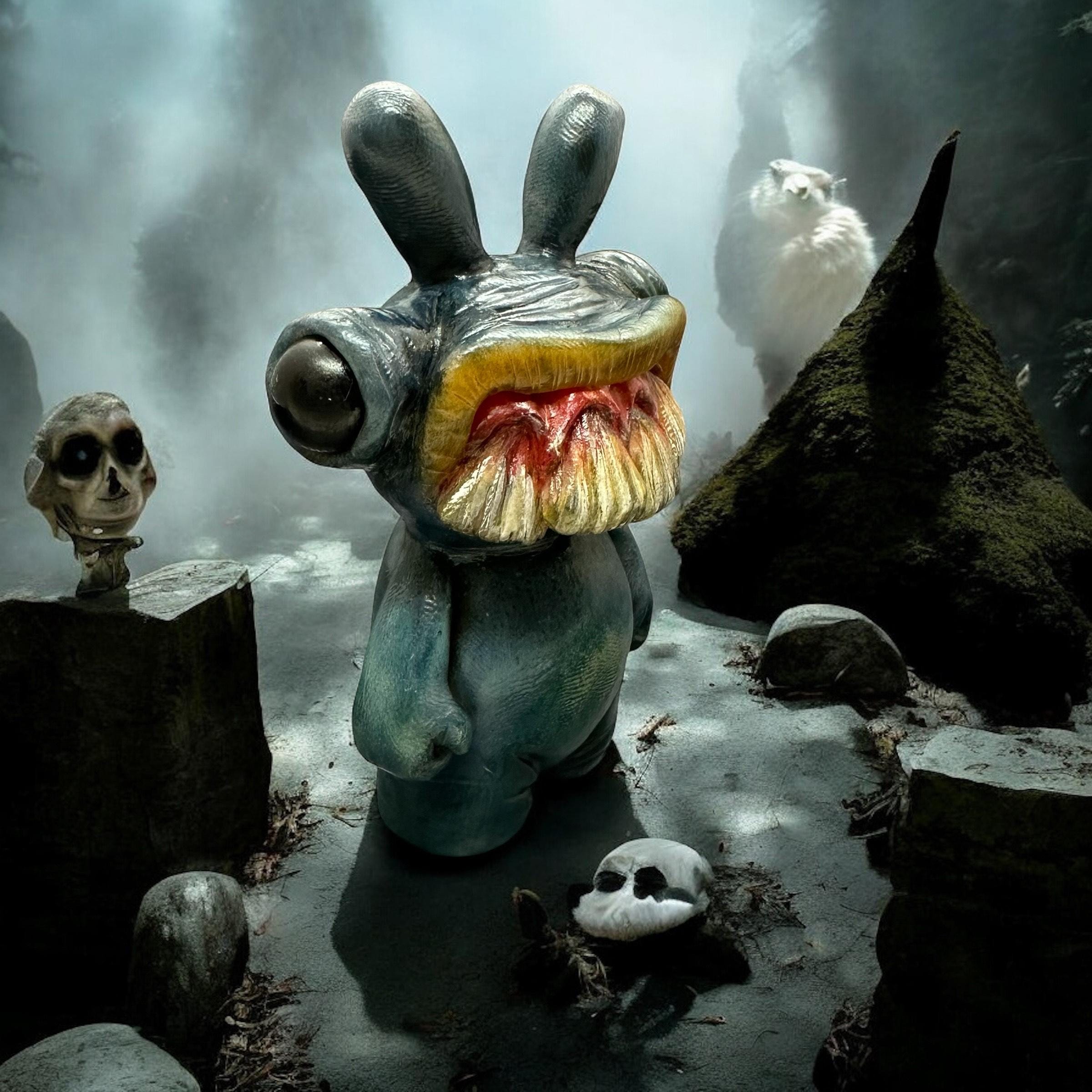 Toothy Monster Figurine ,creepy Cute Halloween Décor - Etsy