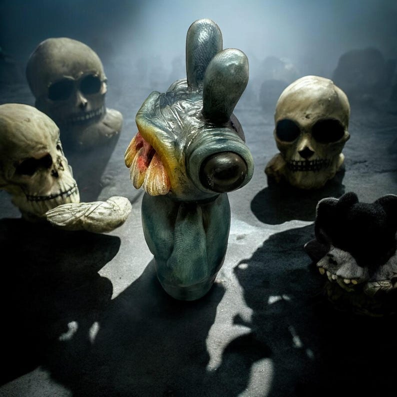 Toothy Monster Figurine ,creepy Cute Halloween Décor - Etsy