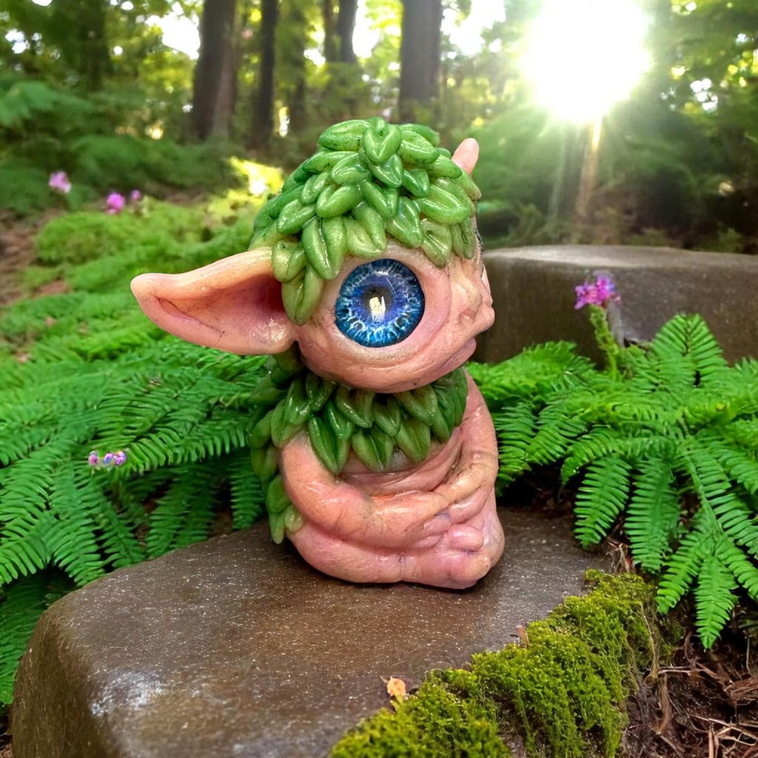 Adorable Forest Monster Figurine, Cute Creepy Nature Spirit, Handmade ...