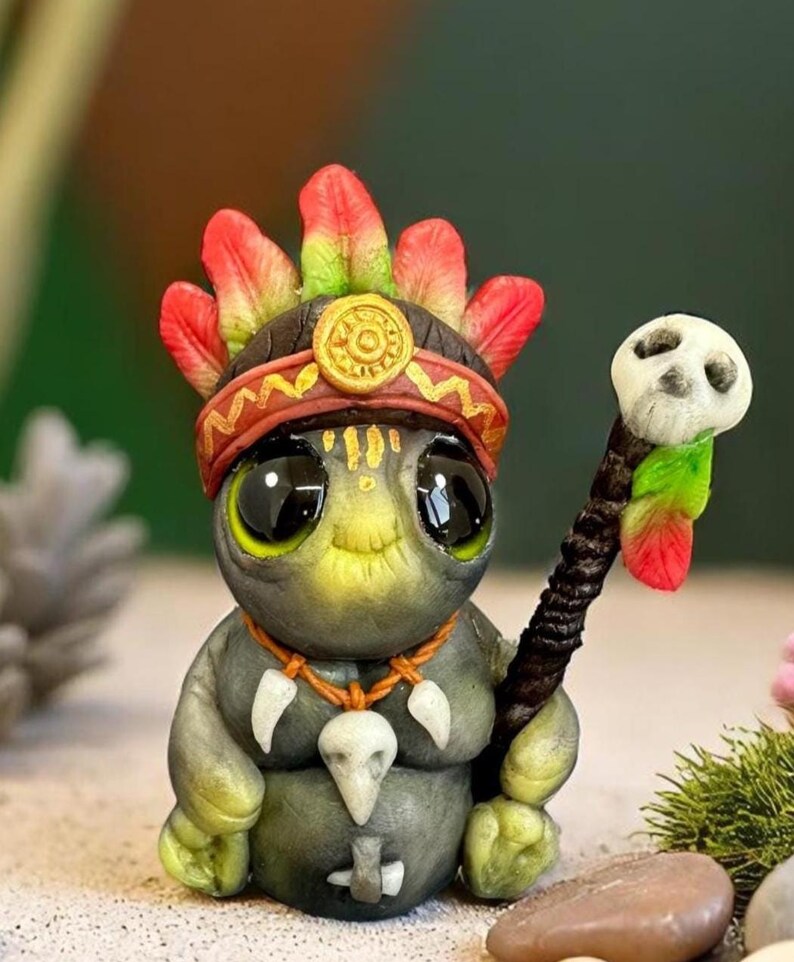 Creepy Cute Shaman Figurine, Handmade Clay Totem Monster, Funny Gift ...