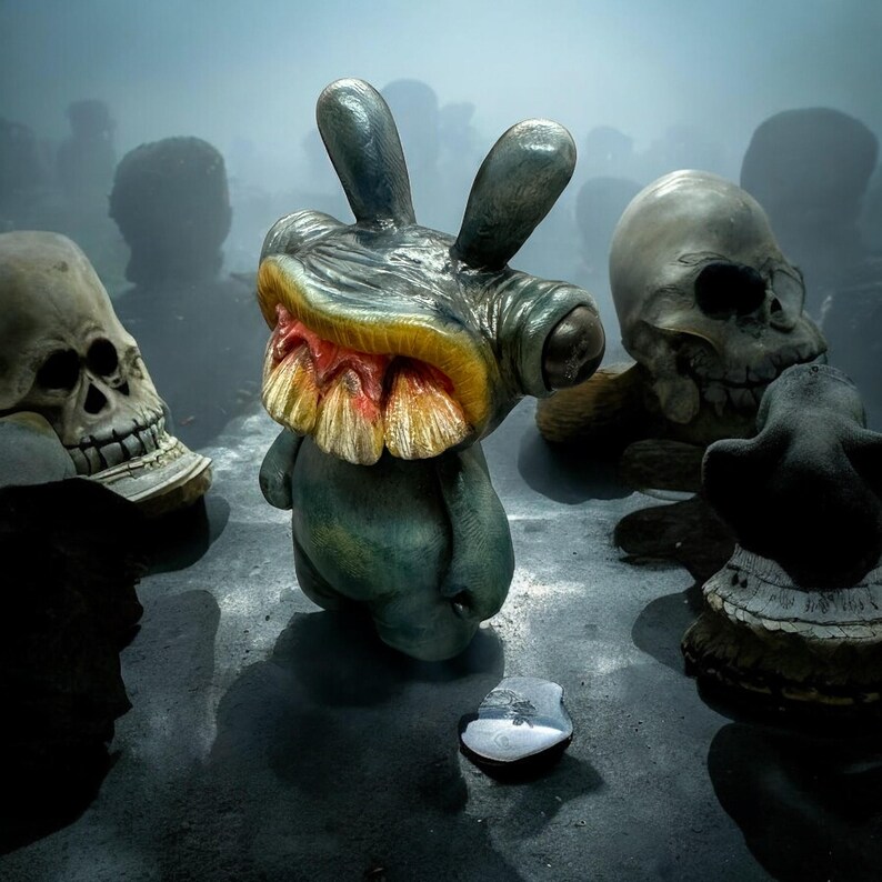 Toothy Monster Figurine ,creepy Cute Halloween Décor - Etsy